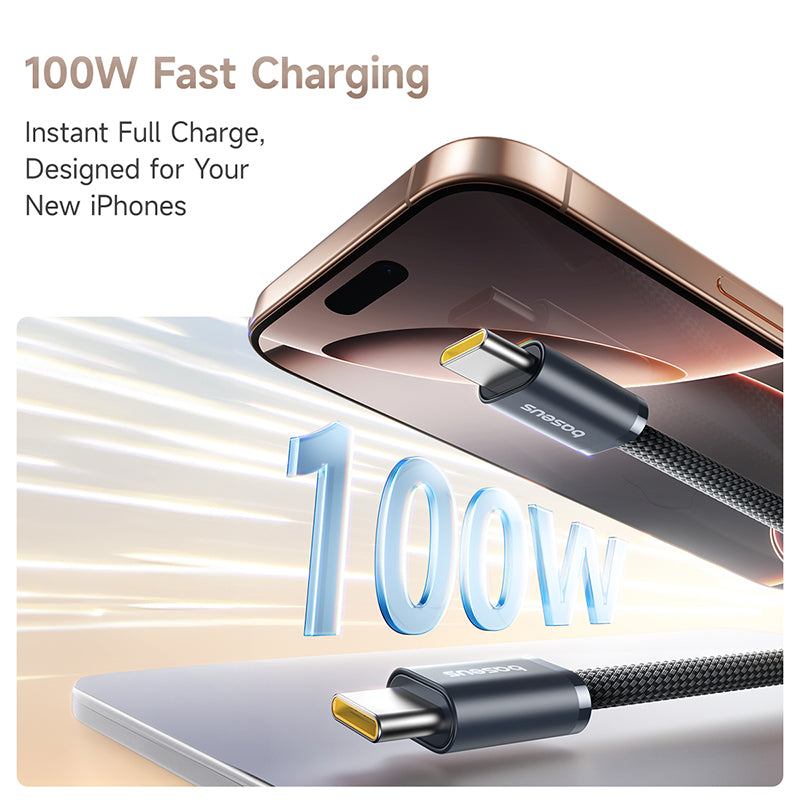 Baseus Dynamic 4 Pro Magnetic Fast Charging Cable USB-C to USB-C 100W ...