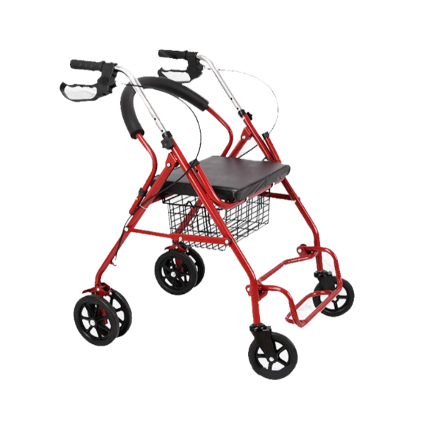 Try Season Foldable swivel walker with padded seat brakes large wheels ...