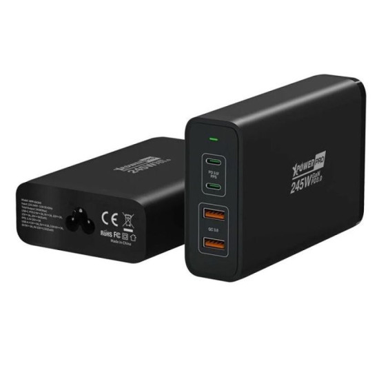 XPOWER Pro 245W 4-Port PD Gan Desktop Charger - Black — Future Store