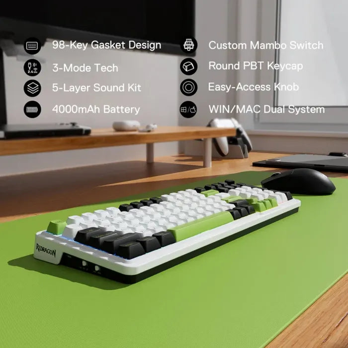 Redragon Eisa Max K686 3 Modes 98Key Hot-Swappable Rgb Mechanical Keyb ...