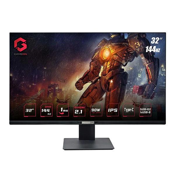 Gameon 32 Inch UHD 144Hz 1MS Flat IPS 90W HDMI 2.1 Gaming Monitor Blac ...